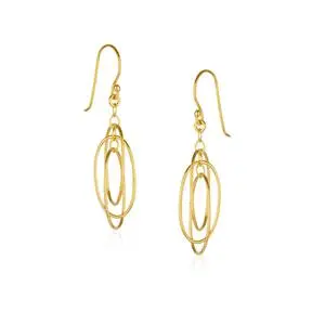 SPERO LONDON Nested Loop 3D Drop Earrings Gold