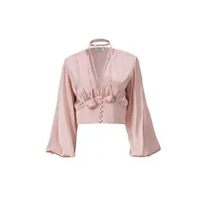 LITA COUTURE Ample-sleeve Satin Top