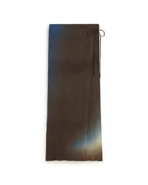 THINKING MU Pleated Long Skirt - Brown