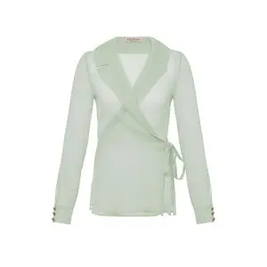 ANSE VICTORIN Eva Silk Blouse - Green