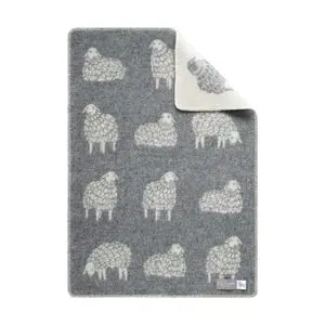 J.J.Textile Sheep Mima Little Wool Blanket - Grey