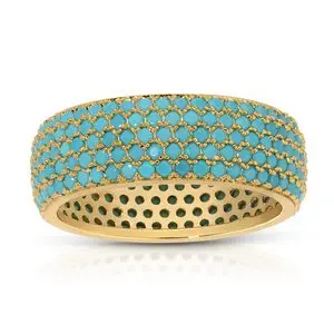 NATIVE GEM 14k Vermeil Mini Billionaire Ring With Cubic Zirconia - Blue