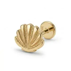 MELT'M JEWELRY 14k Yellow Seashell Stud Earrings - Gold