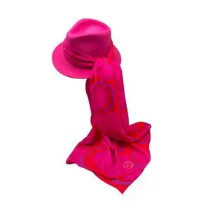 JULIA CLANCEY Fifi Fedora Scarf Set - Pink