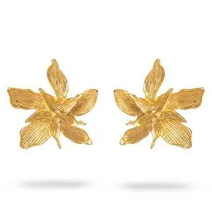 EBRU JEWELRY Floral Majesty Stud Earrings - Gold
