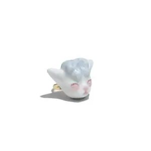 H2 STUDIO Angry Puss Porcelain Cat Ring - Blue