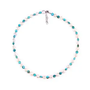 MINERALGEMS ✩ STUDIO Turquoise And Pearl Necklace - Blue/white