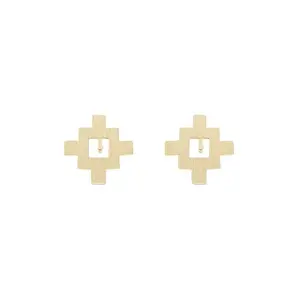 SHEIDA FARROKHI Minimal Flower Stud Earrings - Gold/yellow