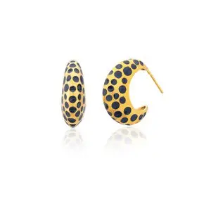 MILOU JEWELRY Perforated Hoop Earrings - Blue