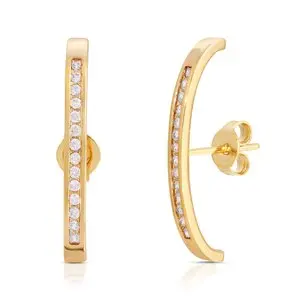 GLAMROCKS JEWELRY Pavé Suspension Hoop Earrings - Silver