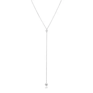 DECOLET THE LABEL Lunar Lariat Drop Necklace - Silver