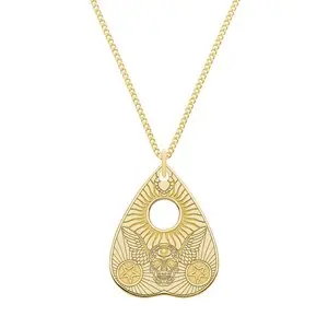 CARTERGORE Winged Skull Planchette Pendant Necklace - Gold