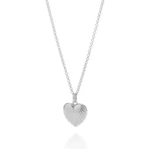 NELLOU JEWELLERY Scalloped Heart Pendant Necklace - Silver