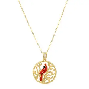 KYLIE HARPER Cardinal Tree Of Life Pendant Necklace - Gold