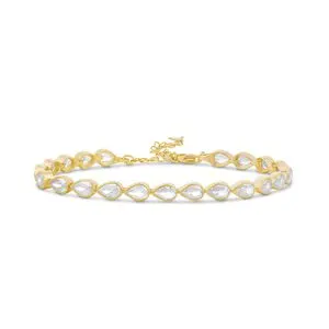SHYMI Bezel-set Pear Tennis Bracelet - Gold