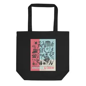ANCHOR & CREW One Moon Safari Editions Recycled Cotton Tote Bag - Black