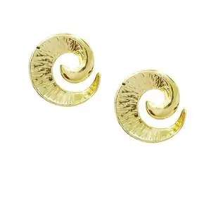 MAISON DE GALA Spiral Stud Earrings - Gold