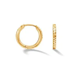 DOWER & HALL Hammered Nomad Vermeil Huggie Hoop Earrings - Gold