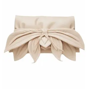 JULIA ALLERT Neutrals Petal Faux Leather Evening Clutch Bag