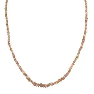 RAHUL'S JEWELS 22.00 Carat Genuine Red Diamond Rough Strand Necklace - Red/silver
