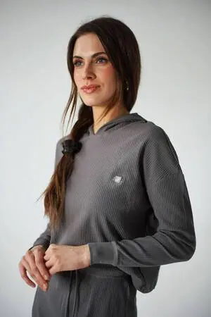 LOU&UP (FORMERLY LOUP CLOTHING) Ribbed Cropped Hoodie