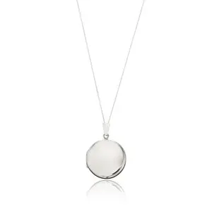 LILY & ROO Sterling Large Round Locket Necklace - Silver