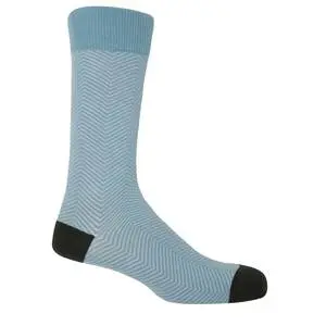PEPER HAROW - MADE IN ENGLAND Lux Taylor Patterned Socks - Blue