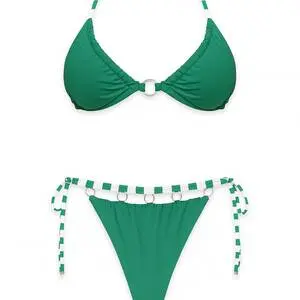 LIVE KOLIBRI String Bikini Set With Metal Detail - Blue