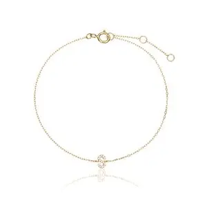 LILY & ROO Diamond Style Initial Letter Bracelet - Gold