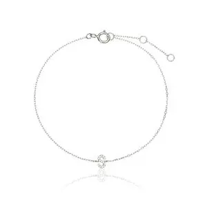 LILY & ROO Diamond Style Initial Letter Bracelet - Silver