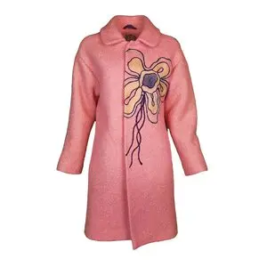 LALIPOP DESIGN Wool-blend Mid-length Coat With Embroidery