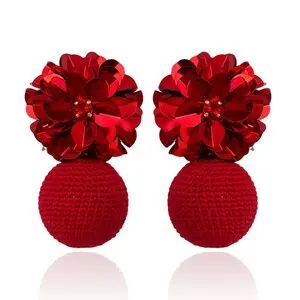 PINAR OZEVLAT Blossom Bon Bon Earrings - Red