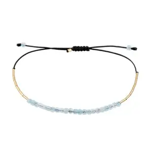 CORINA MARDARI JEWELRY Aquamarine And Gold-filled Adjustable Bracelet - Blue/gold/black