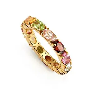 KAIZARIN Oval Multi Stone Eternity Ring - Gold