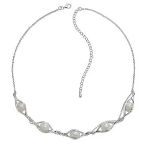 LUCY QUARTERMAINE Couture Pearl Necklace - Silver