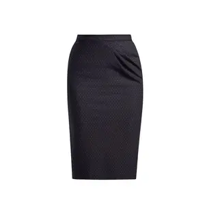RUMOUR LONDON Hampstead Jacquard Jersey Pencil Skirt - Black