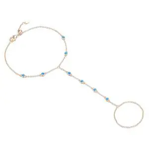 KAMARIA Eternal Line Opal Hand Chain Bracelet - Blue