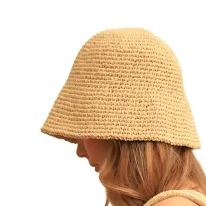 SPRINGMOONATELIER Raffia Bucket Hat - Beige