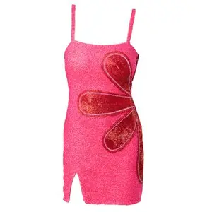 SELF-ADORE Bloom Hand-beaded Mini Dress