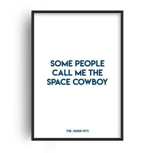 FANCLUB Space Cowboy Steve Miller Band The Joker Inspired Retro Giclée Art Print A2 - Blue