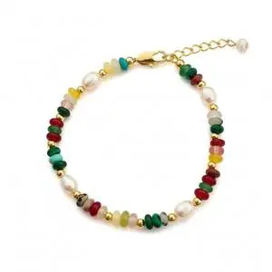 ANGEL BAROCCO Natural Stone And Pearl Bracelet