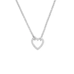 CLAIRE HILL DESIGNS Brushed Heart Connector Necklace - Silver
