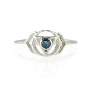 CHARLOTTE'S WEB JEWELLERY Third Eye Chakra Silver Ring Sapphire - Silver/blue