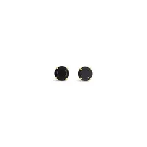 LUTIRO Round 8mm Stud Earrings - Black