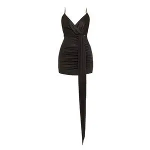 NISSA Mini Dress With Crystal Embellished Straps
