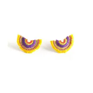NANA WATANABE Embroidered Earrings - Yellow