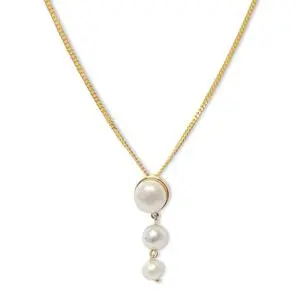 FV JEWELLERY Freshwater Pearl Pendant Necklace - Gold