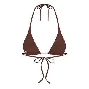 MARQUISE SWIM Canvas String Bikini Top - Brown