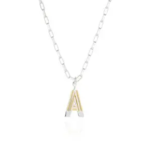 YASMIN EVERLEY JEWELLERY Yasmin Everley Initial Pendant Necklace - Silver