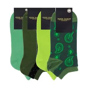PEPER HAROW - MADE IN ENGLAND Organic Trainer Socks Bundle - Green